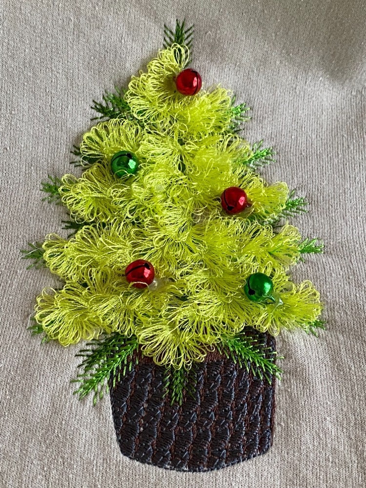 Fringed Pine Tree machine embroidery design Christmas tree Woodland ...