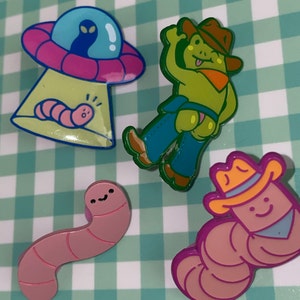 Cute Worm Keychain 3 in Single-sided Kawaii Charm Frosted - Etsy