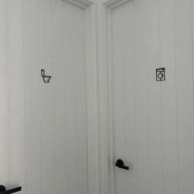 Toilet Man and Woman Sign / Modern Simple Bathroom Door Symbol Design ...
