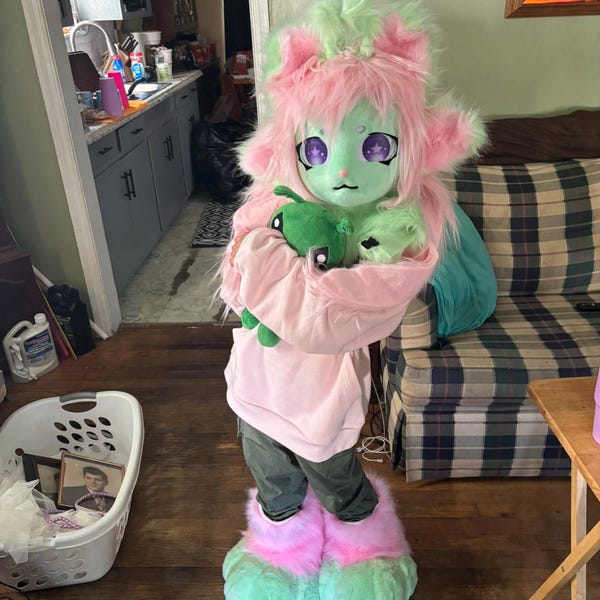 Light Purple Kig Fursona Head , Kemono Mask Head, Cosplay Furrysuit ...