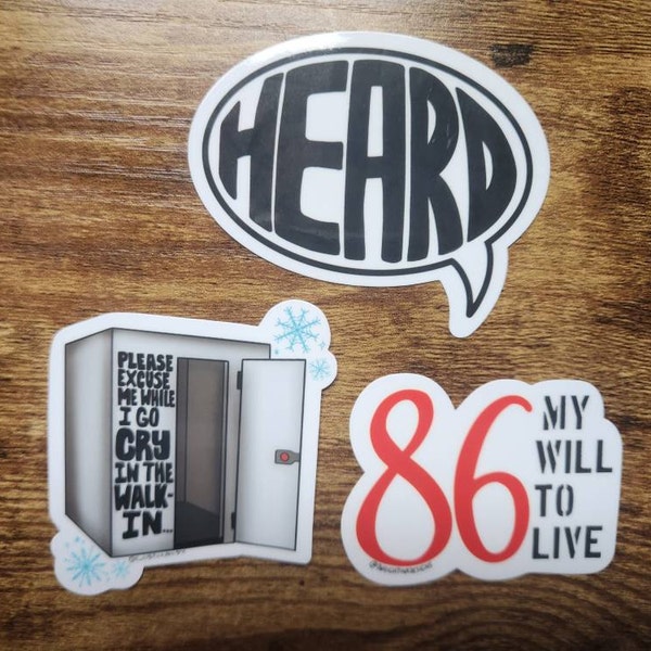 Funny Sticker heard Restaurant Worker Sticker Waterproof Vinyl Sticker ...