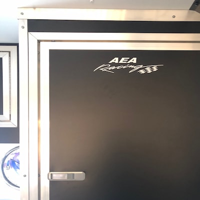 Set 2 Pieces Racing Sticker Decals Your Own Text 20 Colors to Choose ...