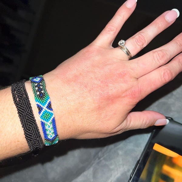 Hand Embroidered Unisex Bracelets Authentic Mexican Embroidery Folk Art ...