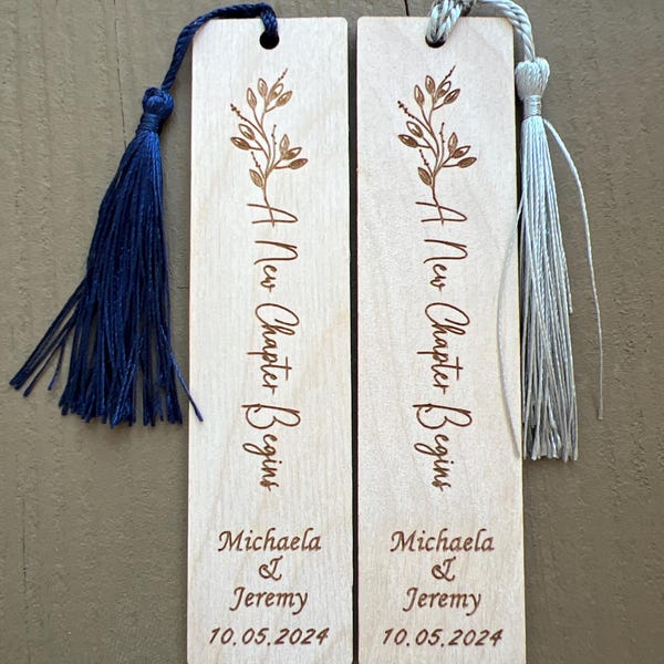 Personalized Bookmark Wedding Favors, Wood Engraved Bookmark, Bulk ...