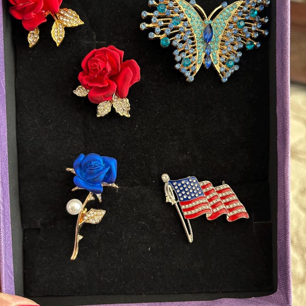 Silver Pearl Large Rhinestone Brooch, Rhinestone Pin, Pins, Pearl ...