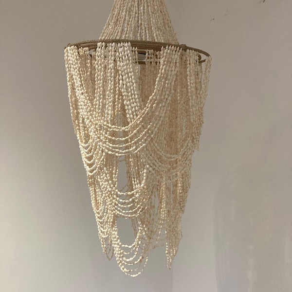 Seashell Ceiling Light Tiered, Bali Seashell Chandelier, Lampshade From ...