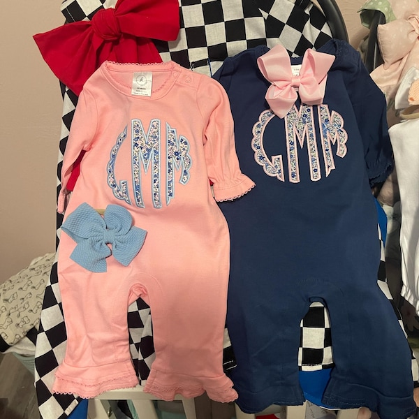 Monogrammed Pajamas, Girls Personalize Pajamas, Boys Monogram Pajamas ...