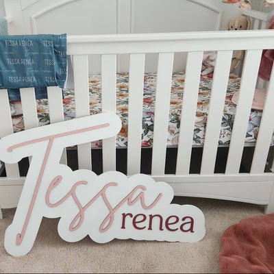 Small Name Sign, Nursery Name Sign, Wood Cutout Name Sign, Small ...
