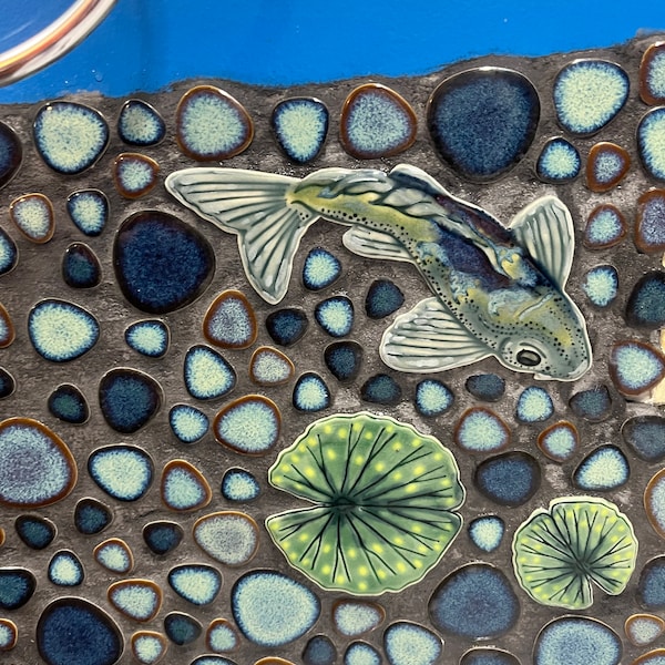 Handmade Glazed Lily Pad Mosaic Tile: Three Original Designs for ...