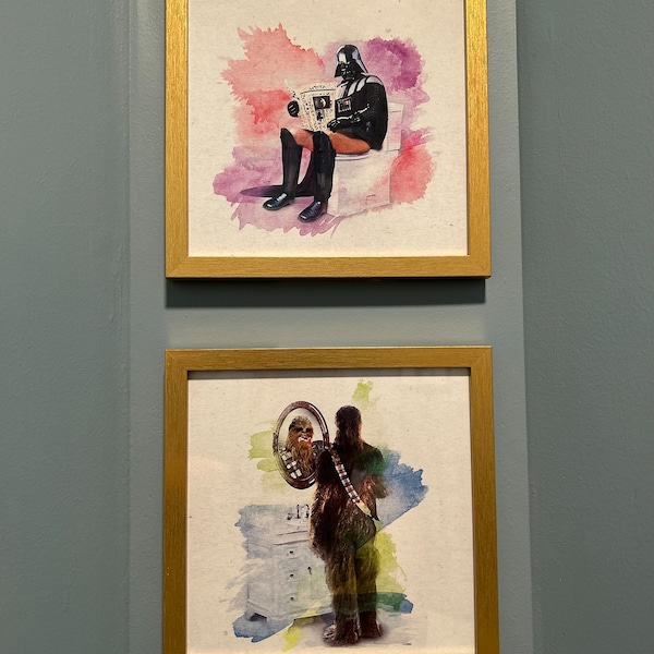 Spa Wars BATHROOM Art, VADER on Toilet, Spa Wars Bathroom Decor - Etsy