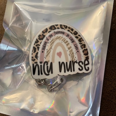 Nicu Nurse Badge Nicu Nurse Rainbow Badge Nicu Nurse Gift Nicu Badge ...