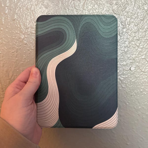 Minimalist Green Aesthetic Flow iPad Case With Pencil Holder Protective ...