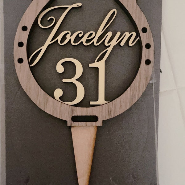 Horseshoe Cake Topper, Personalized Wedding Cake Topper, Horseshow ...