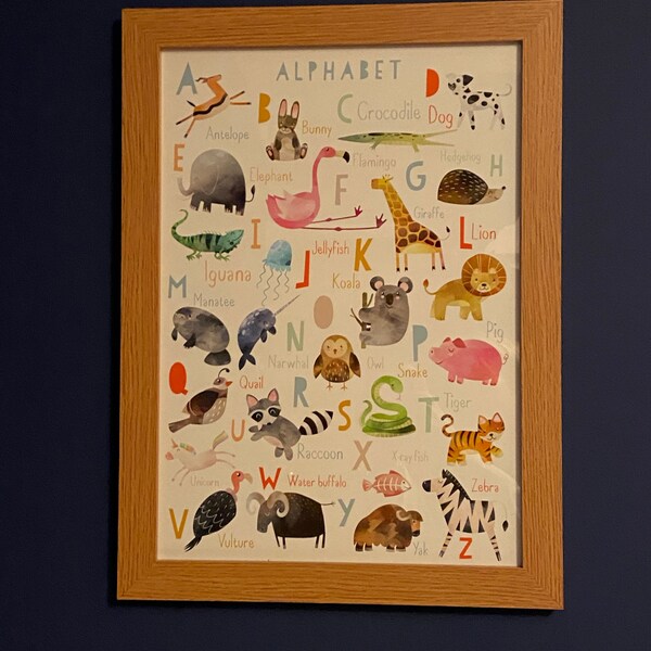 Animal Alphabet Print, Nursery Decor, Animal Nursery Prints, Kids Room ...