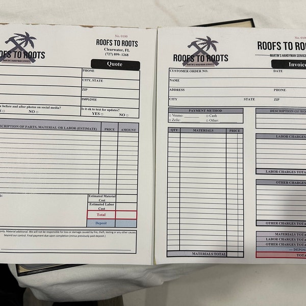 Custom Printed 2 Part Ncr Sales Receipt Book Full Color 5.5 X 8.5 (50 ...
