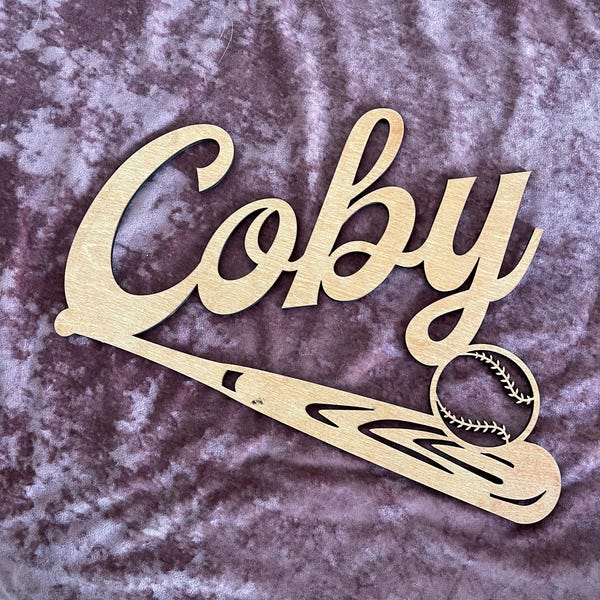 Baseball Bat Name Sign, Nursery Decor, Personalized Wood Sign ...