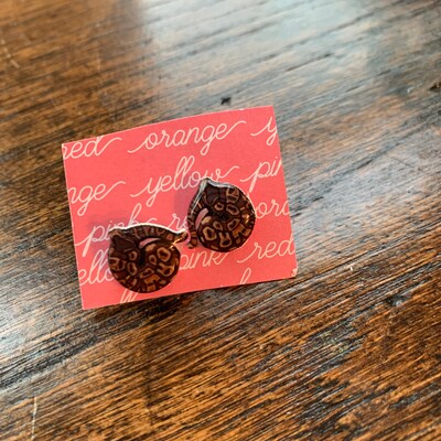 Ball Python Earring Studs: Gift for Snake Lovers, Vet Techs ...