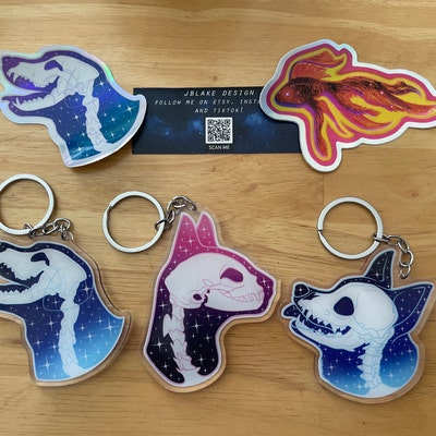 Corgi Skull 3 Acrylic Charm Keychain // Gifts for Dog - Etsy