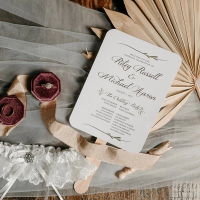 Rustic Wedding Program Fans Fall Wedding Program Fans Printed Ceremony ...