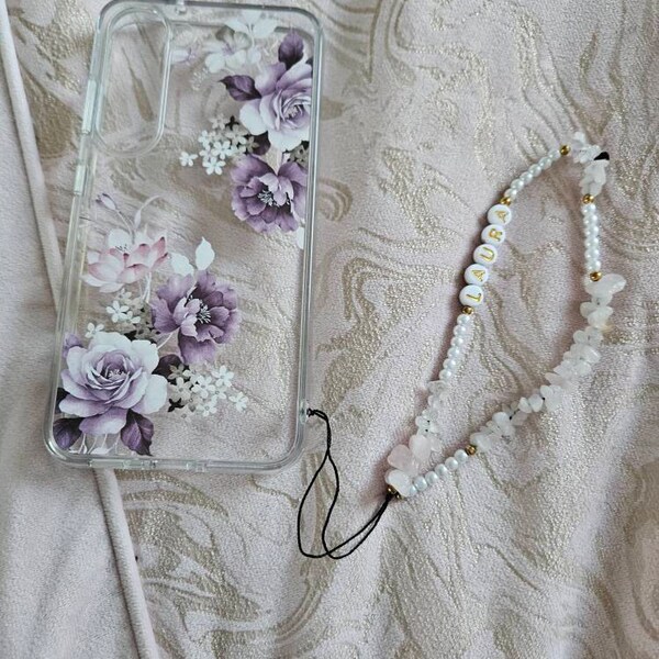 Personalised Crystal Phone Charm | Gem Stone Phone Strap | Y2K ...
