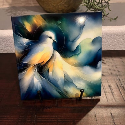 Christian Cross Ceramic Art Tile Stained Glass-look Ceramic Tile Gift ...