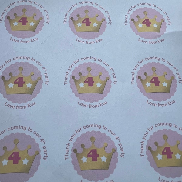 24 X Personalised Gabbys Dollhouse Birthday Party/sweet Cone Stickers ...