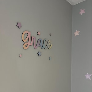 Cute Wooden Sign With Custom Name Personalized Letters With Star, Baby ...