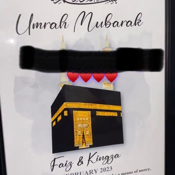 Personalised Umrah Print, Umrah Mubarak Print, Umrah Frame, Umrah ...