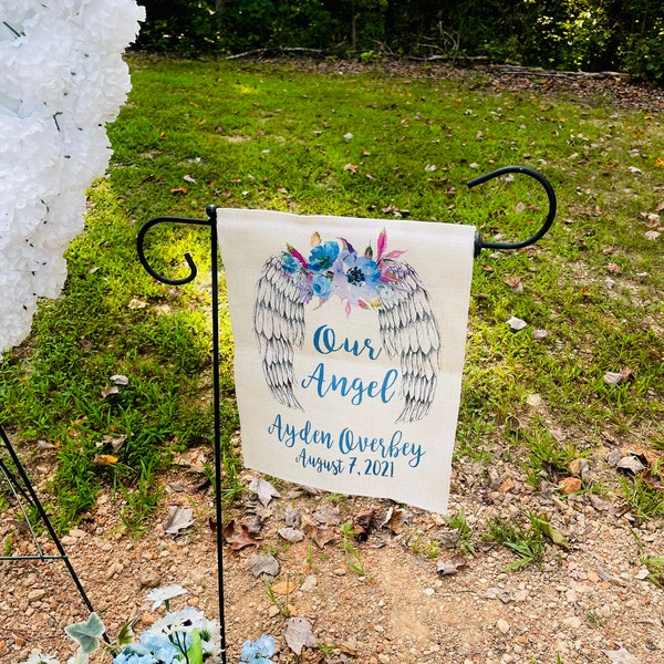 Baby Girl or Boy Angel Flag, Bereavement, Personalized With Name and ...