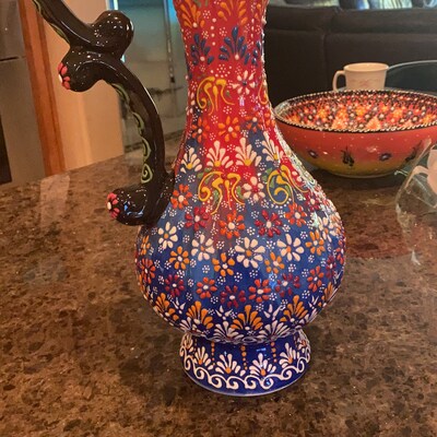 Traditional Handmade Turkish Oil Lamp Ceramic Handmade Home Decor 8x6 ...