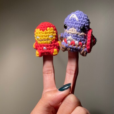 Captain America Amigurumi Finger Puppet PDF Pattern - Etsy