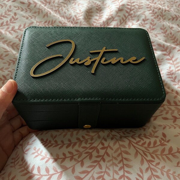Personalised Script Jewellery Box Travel Gift for Her, Personalised ...