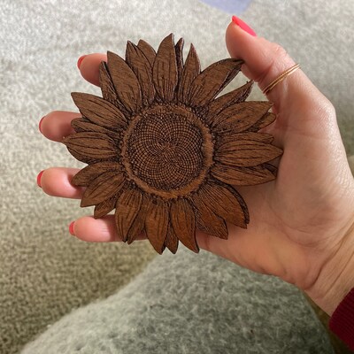 Flowers Laser Cut Wooden Coaster - Etsy
