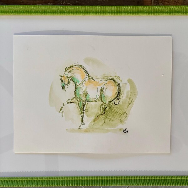 Eclectic Picture Frames Colorful Ridges Funky Decor Vintage Lime Green ...