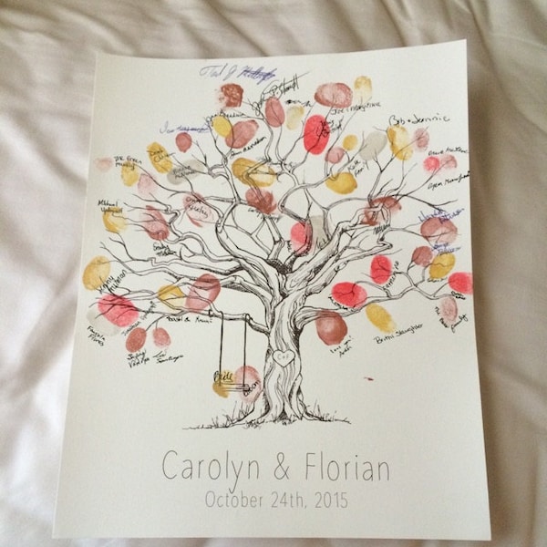 CUSTOM Guest Book Tree - Choose Your Tree Color! Print Sizes 8x10 and ...