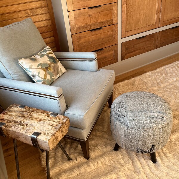 African Kuba Small Round Ottoman - Etsy