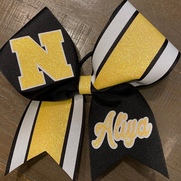 Custom Stripes and Tails Cheer Cheerleading Bow - Etsy