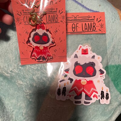Cult of the Lamb Keyring 2 Faces Original Fanart Acrylic Keychain - Etsy