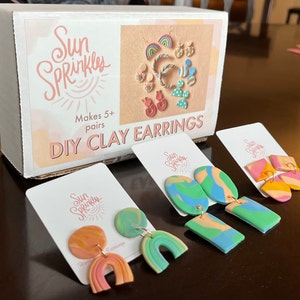 Beginners DIY Clay Earrings Kit/ Sun Sprinkles COLORFUL Version/ DIY ...
