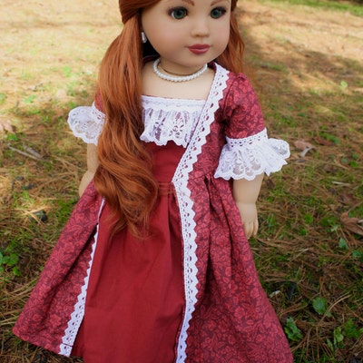 18 Inch Doll Colonial Formal Dress, Hamilton Doll Dresses, 18 Inch Doll ...