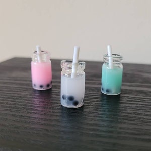 3 Assorted Miniature Boba Drink Cup LIMITED COLORS Glass - Etsy