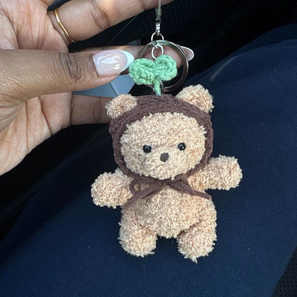 Handmade Crochet Bear and Bunny Keychains – Fuzzy Animal Bag Charms ...