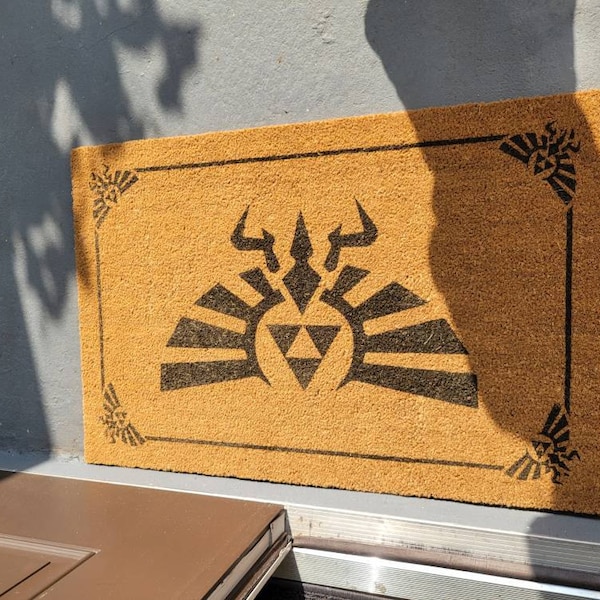 Zelda Inspired Doormat - Land of Hyrule - Unique Zelda Rug - Heroic ...