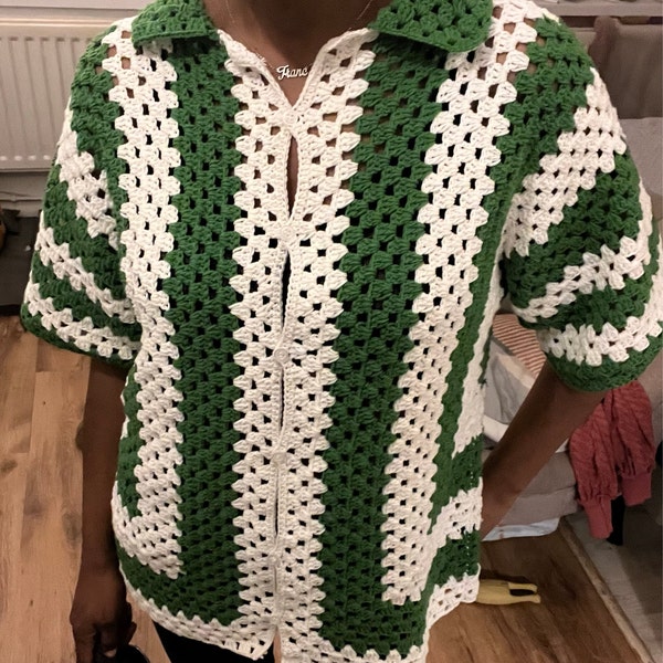 Handmade Crochet Overshirt, Unisex Multicolor Cardigan - Etsy