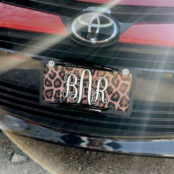 Cheetah Print Personalized License Plate and Accessories, Personalized ...