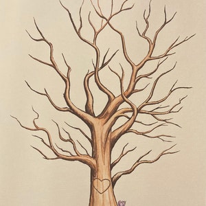 Fingerprint Tree Printable Guestbook Blank Finger Print Tree Template ...