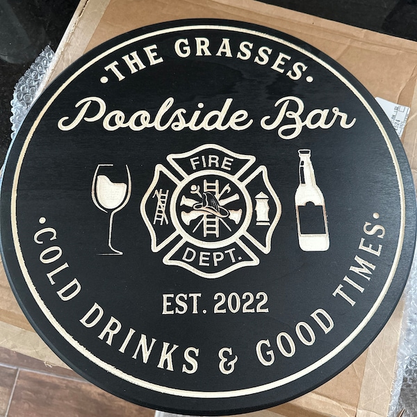 Personalized Firefighter Bar Sign: Firehouse Decor, Retirement Gift - Etsy