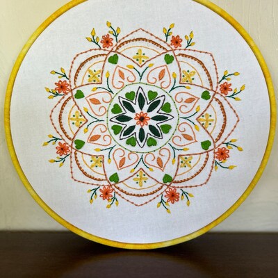 Red Flower Mandala Embroidery Pattern PDF Download DIY - Etsy