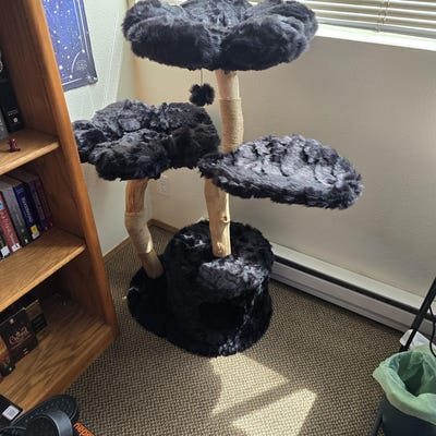 EDEN Wood Floral Cat Tree Tower, Wooden Cat Tower, Modern Cat Climbing ...