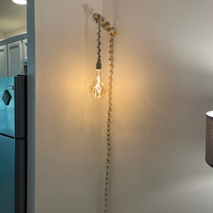 15 Ft. Macrame Hanging Rope Light - Etsy